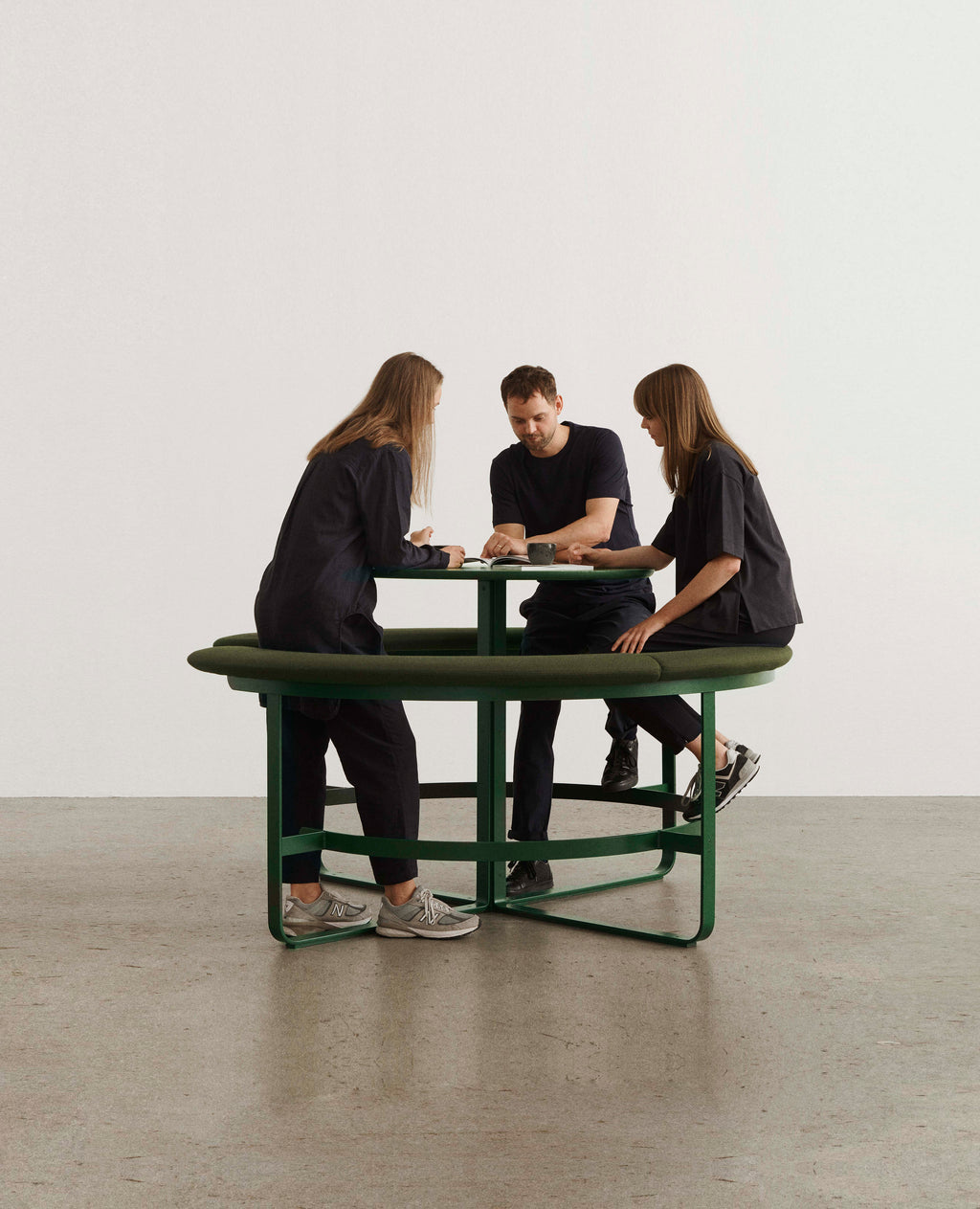 Picnic Round Bench Seating with Table, Bar Height - 71" Diameter – hightower.design